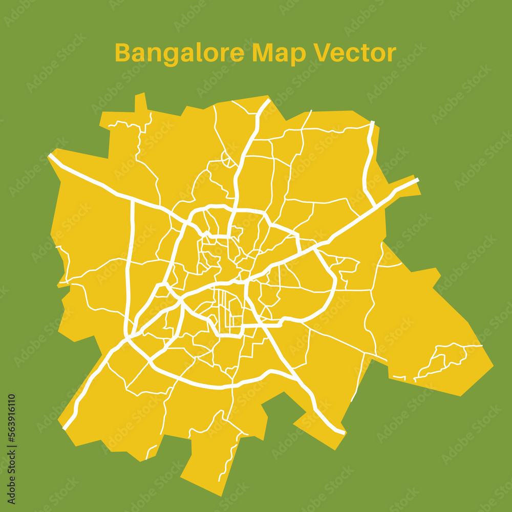 Detailed vector Bangalore map, Bangalore city map, Bangalore map ...