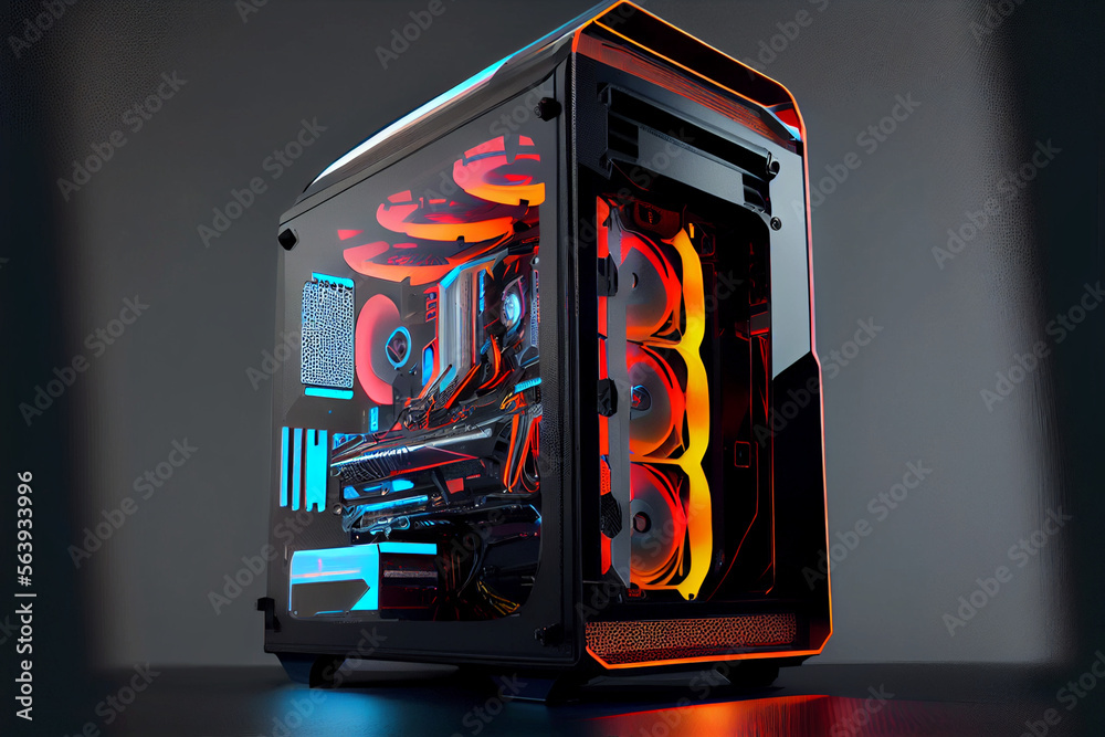 Futuristic Gaming PC Case: A Vibrant and Professional 3D Design for ...