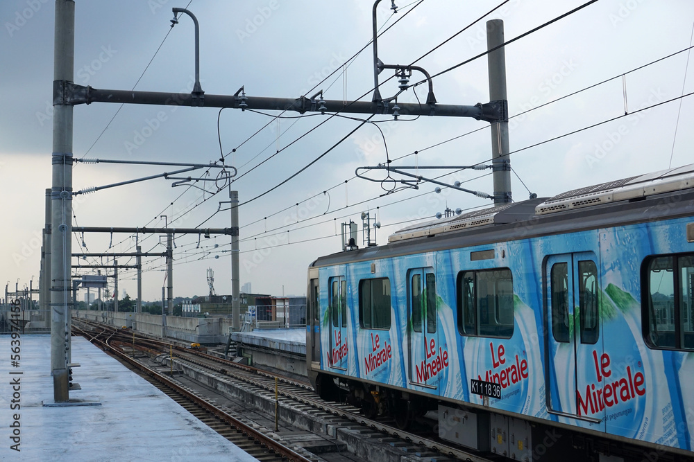 Foto de Stock Jakarta, Indonesia. January, 2023. MRT at Lebak Bulus ...