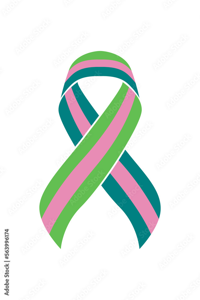 Vector graphic of metastatic breast cancer ribbon on white background ...
