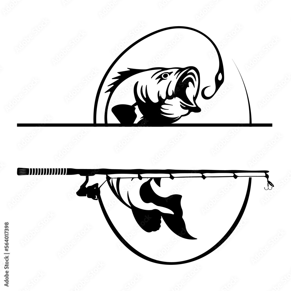 Стоковая иллюстрация «Fisherman catching fish SVG, fishing svg, fish ...