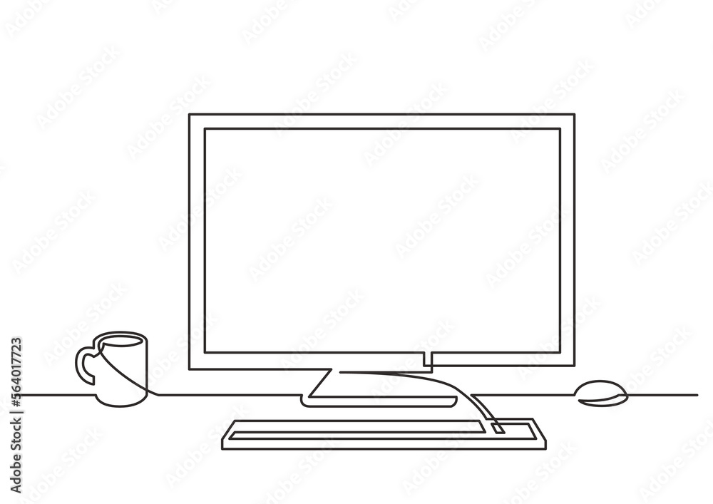 continuous line drawing vector illustration with FULLY EDITABLE STROKE ...