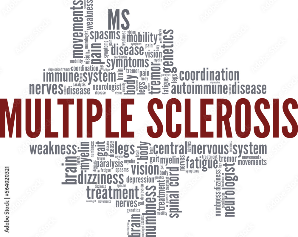 Multiple Sclerosis word cloud conceptual design isolated on white ...