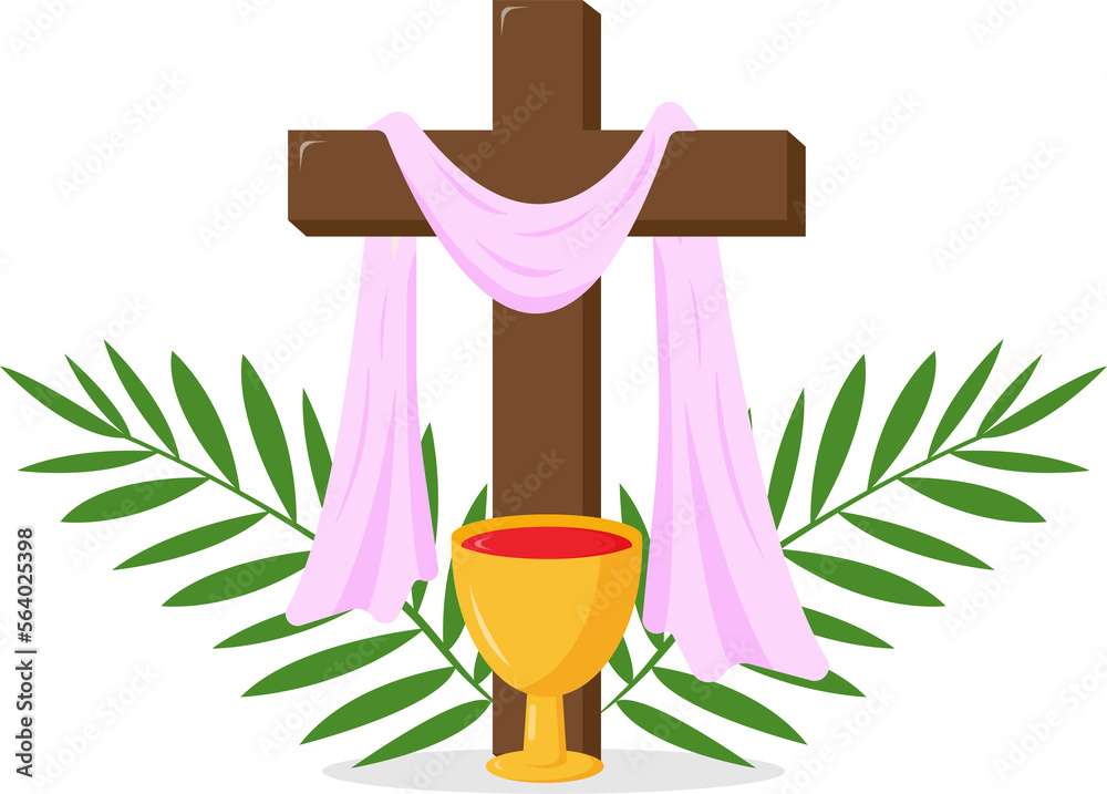 Christian greeting card or banner of the Holy Week before Easter ...