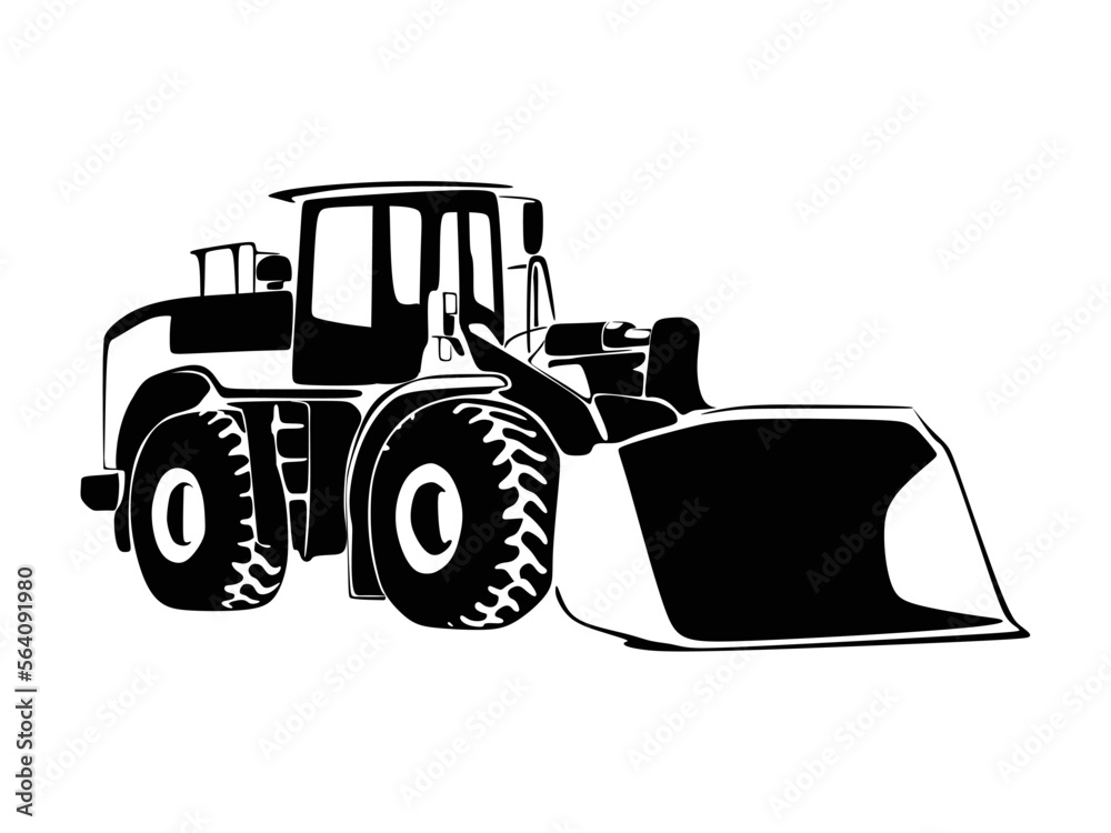 loader icon, heavy equipment silhouette, heavy equipment symbol ...