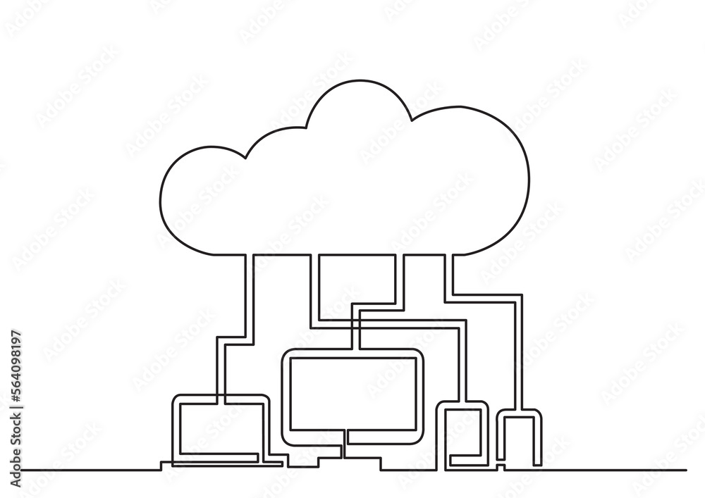 continuous line drawing vector illustration with FULLY EDITABLE STROKE ...