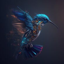 Colorful Hummingbird Digital Art Free Stock Photo - Public Domain Pictures