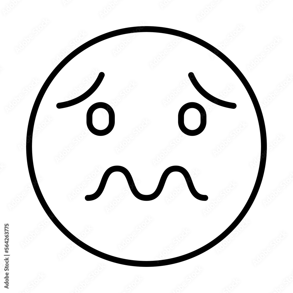 Worried Emoji, Emoticon Icon Logo Design Vector Template Illustration ...