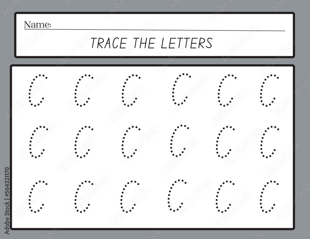 Alphabet letters tracing worksheet. Tracing practice worksheet ...