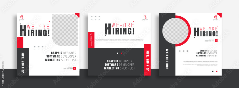 We are hiring job vacancy social media post banner design template with ...