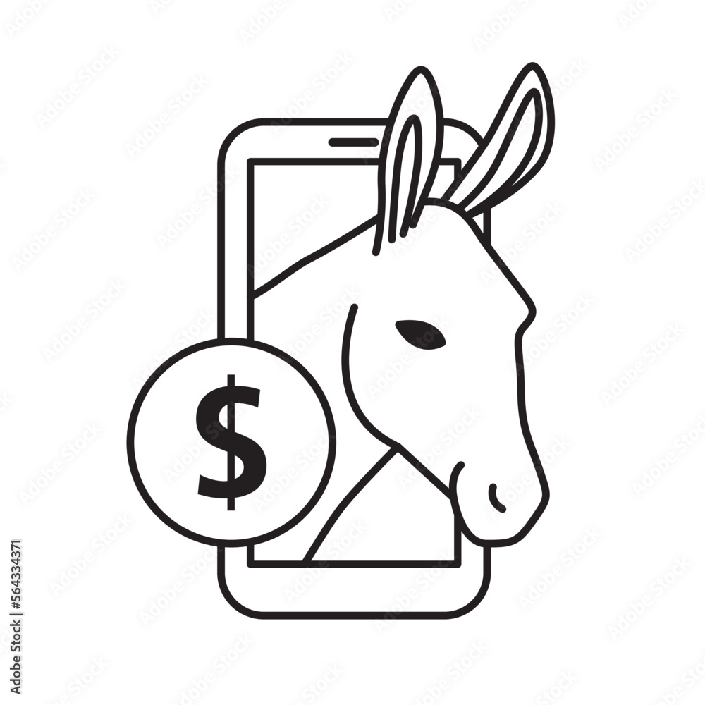 Money mule, cybersecurity icon showing money mule in bank account ...