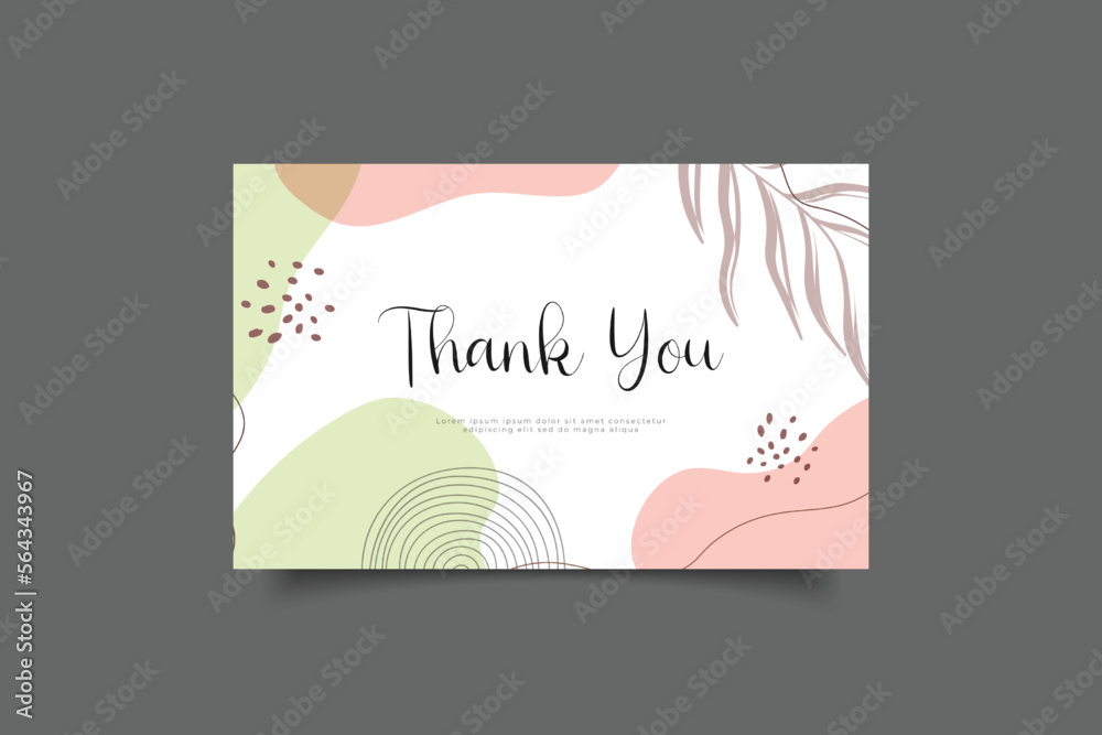 thank you card template design Stock Vector | Adobe Stock