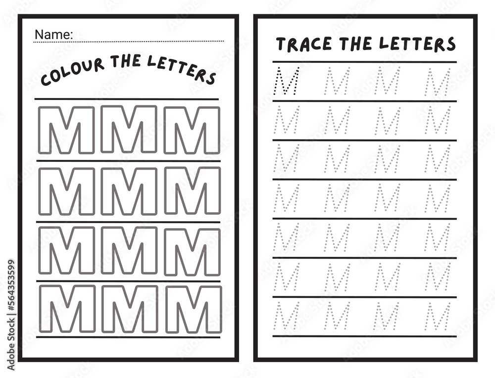 Vector de Stock Alphabet letters tracing worksheet with alphabet letter ...