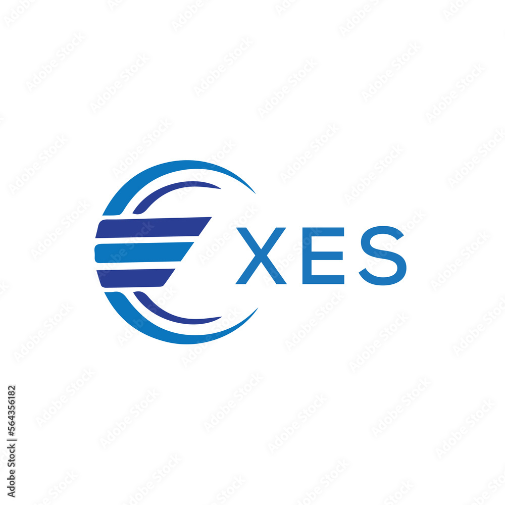 Image vectorielle Stock XES letter logo. XES blue image on white background. XES vector logo ...