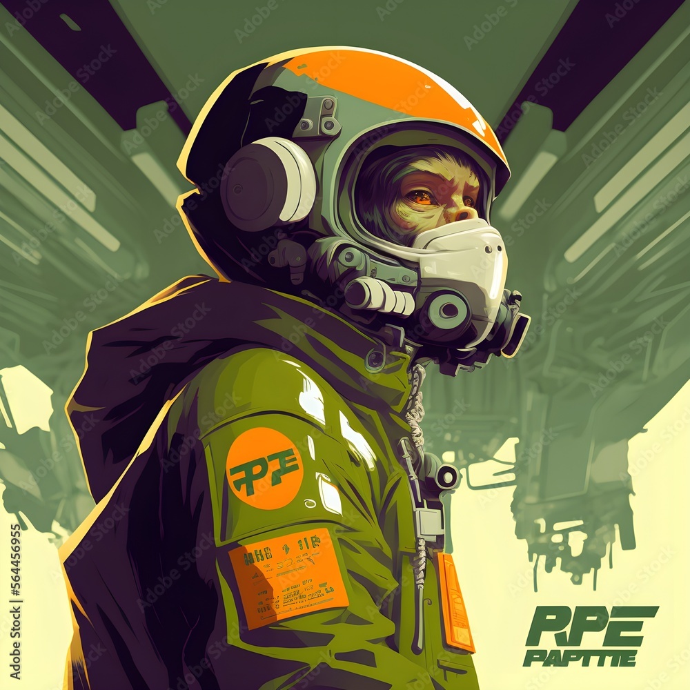 astronaut ape futuristic Tokyo jet set radio pfp Stock Illustration ...