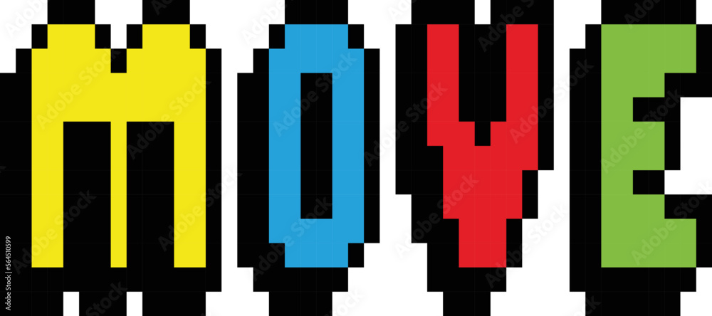 Move word pixel art vector image Stock Vector | Adobe Stock