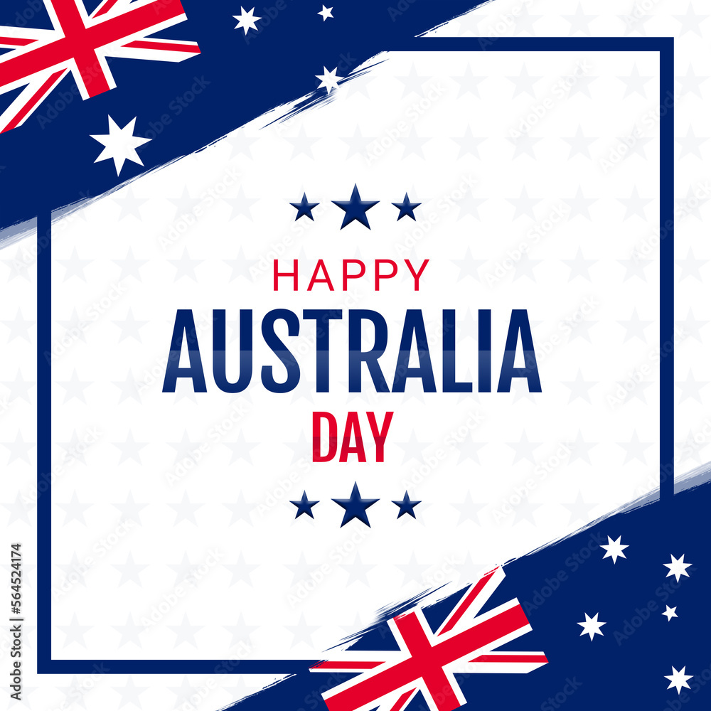 Happy Australia Day Background design with Australian Flag and ...