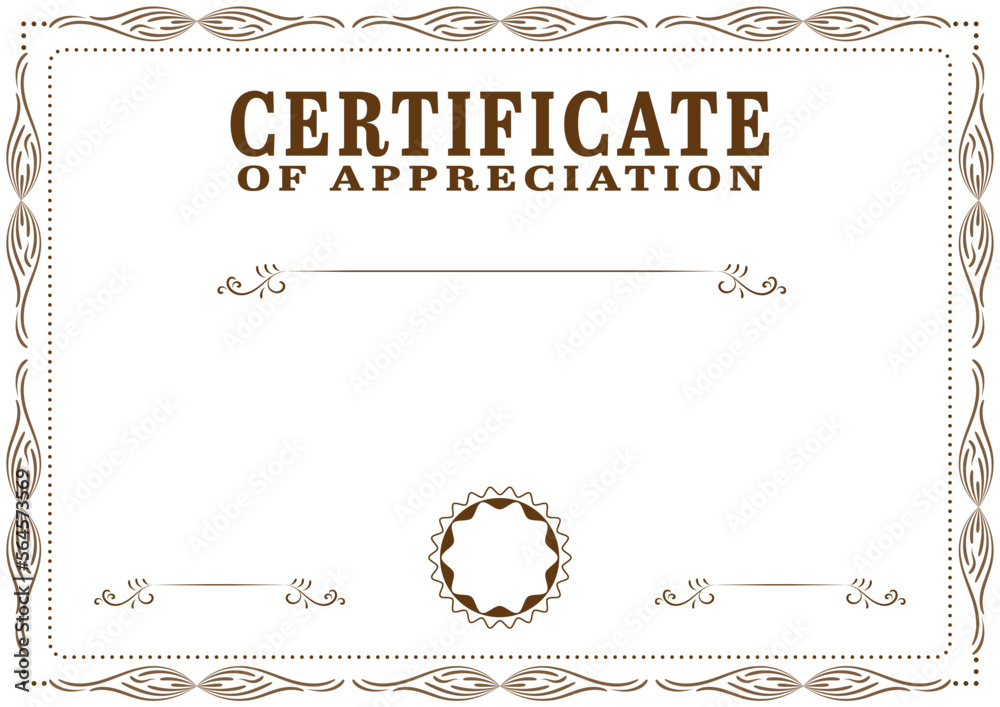 A4 size vintage style certificate vector design with hand drawn ...