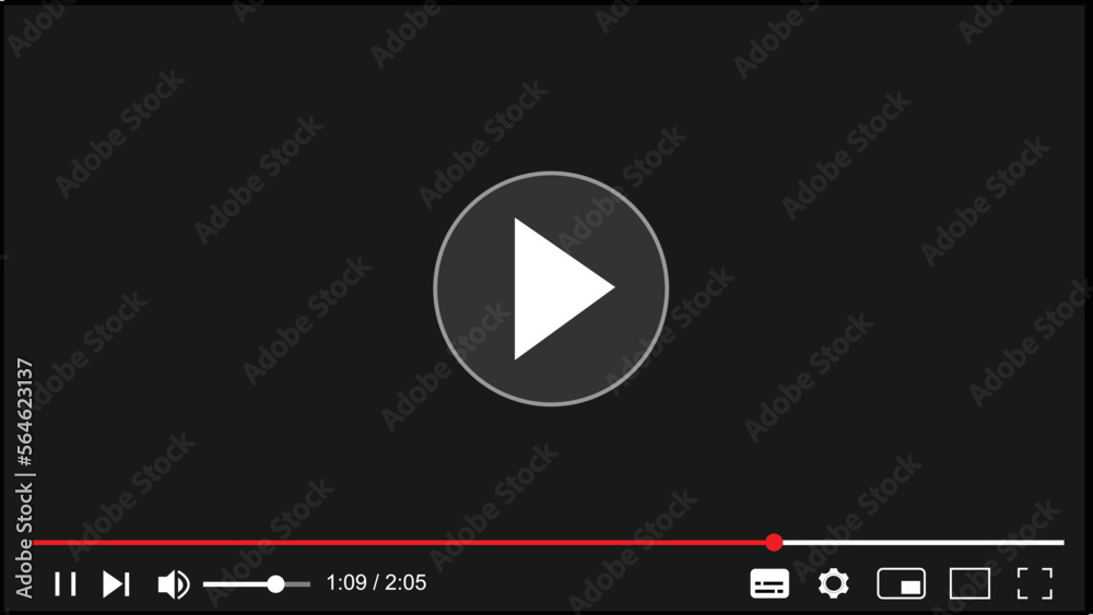 Multimedia video player frame template. Live video streaming ...