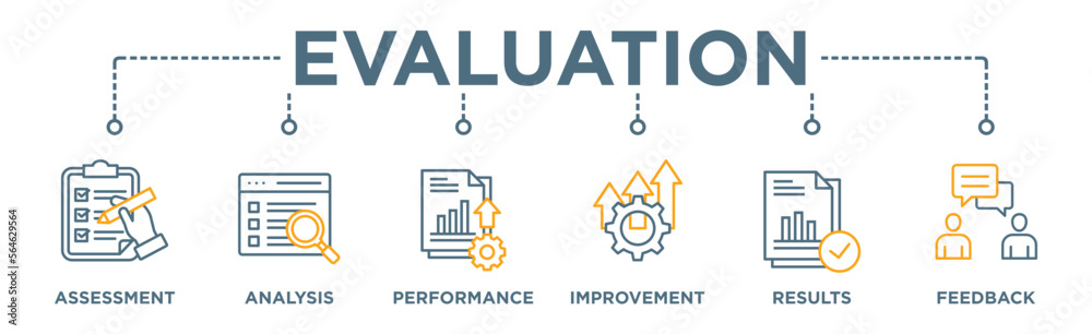 Evaluation banner web icon vector illustration for assessment system of ...
