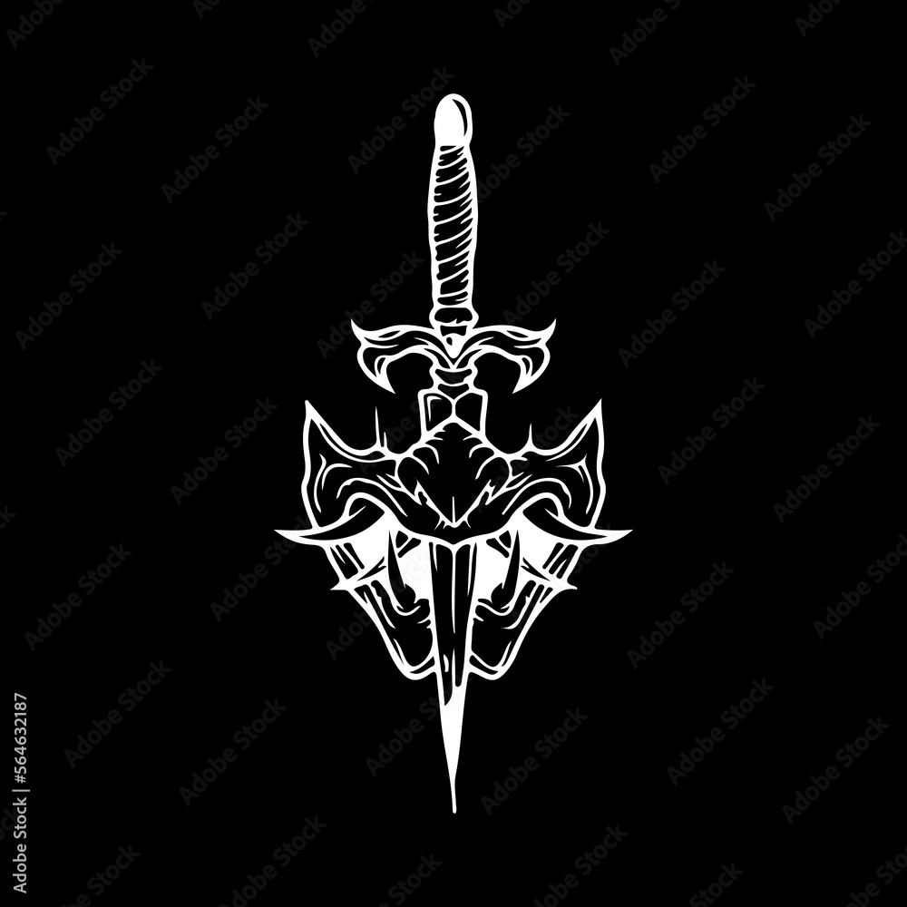 vector illustration of dagger with samurai concept Stock Vector | Adobe ...