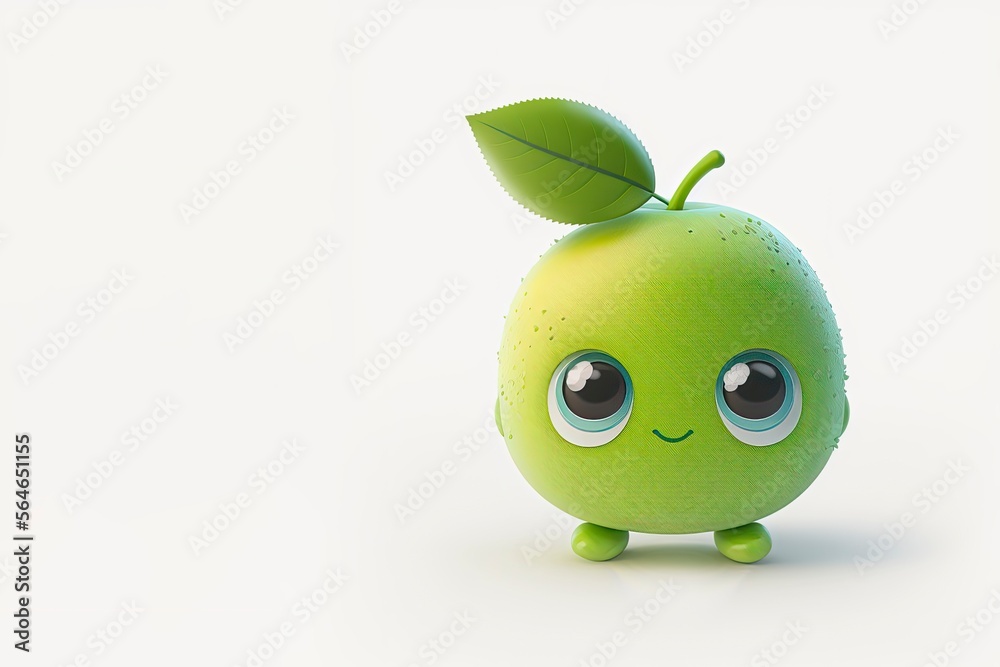 Ilustración de Stock Cute lime isolated on white. Cute fruit lime ...