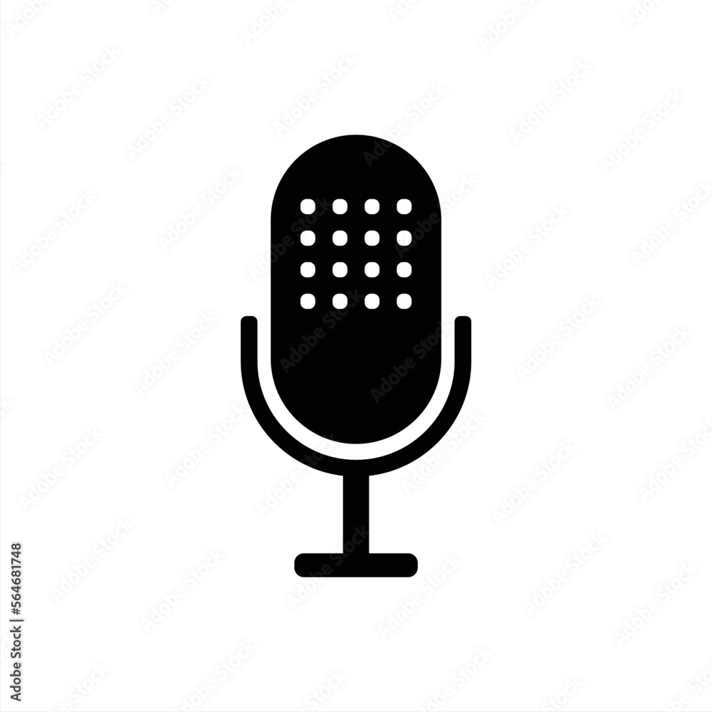 Microphone icon sign and symbol for apps and websites with transparent ...