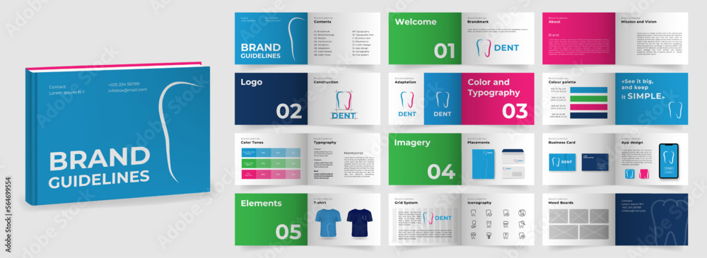 Brand Guidelines template. Brand Manual presentation mockup ...
