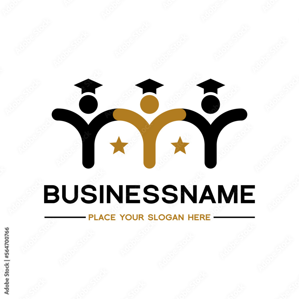 Student team vector logo template. This design use human or community ...