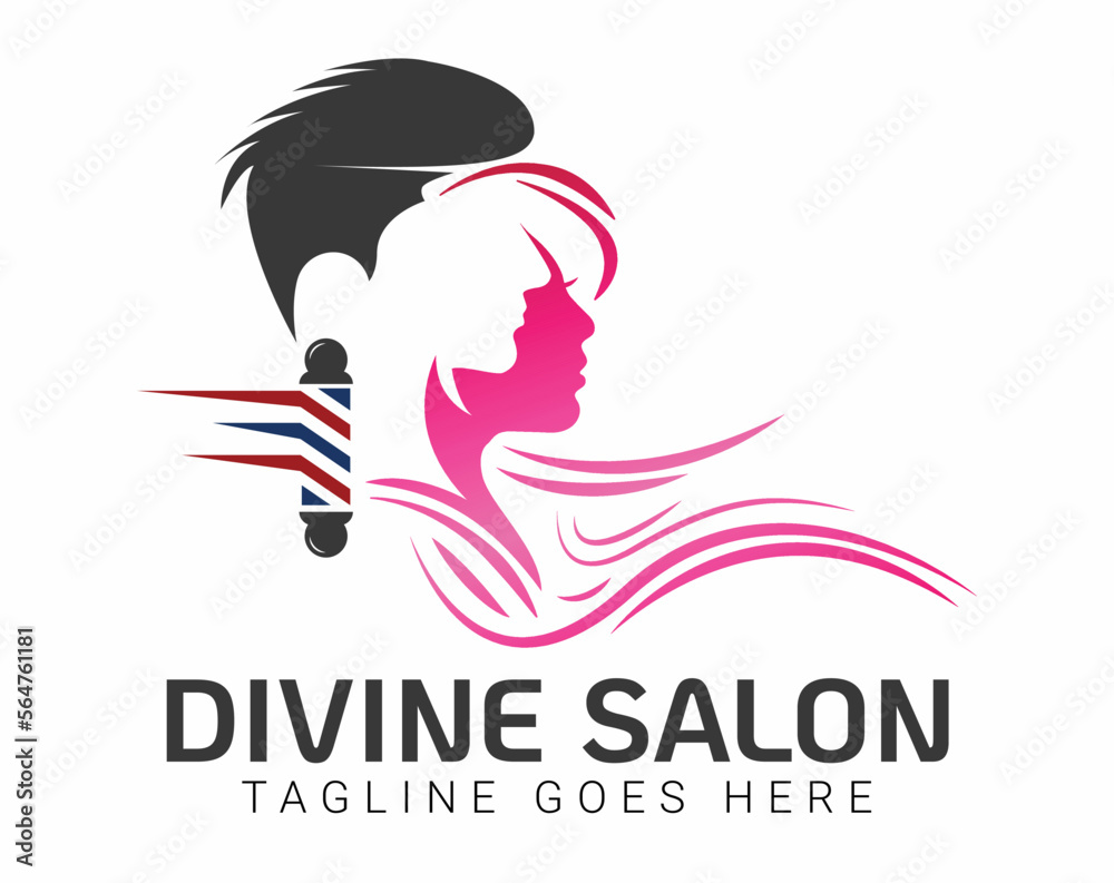 Unisex hair and beauty salon logo design. Hairdresser logo. Male and ...