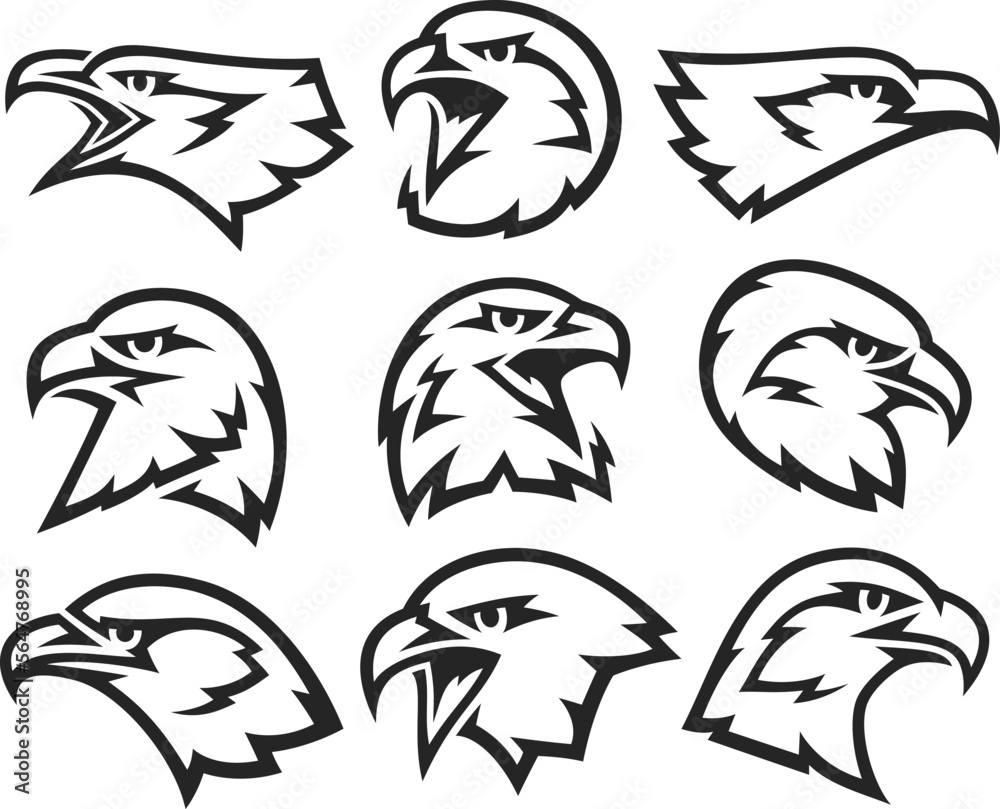 Stylized Birds - Bald Eagle Stock Vector | Adobe Stock