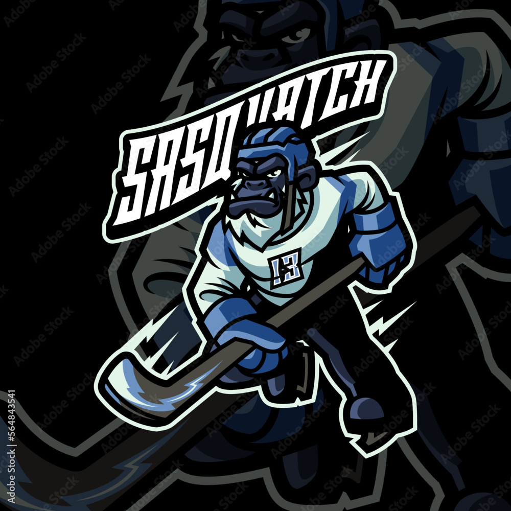 Sasquatch Mascot Logo for Hockey Team Stock Vector | Adobe Stock