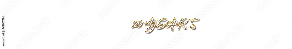 20 years word gold typography banner with transparent background Stock ...