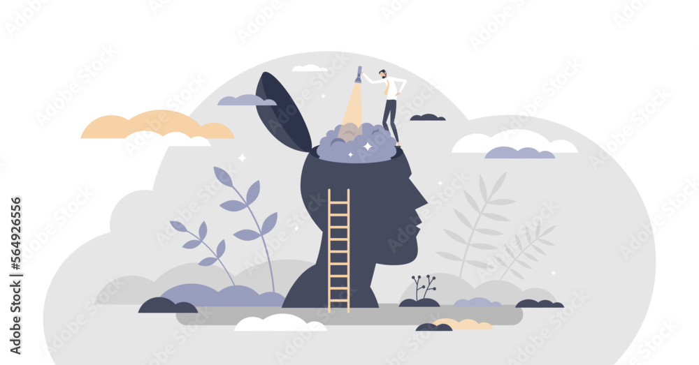 Memory loss and problem with information forgetting tiny person concept ...