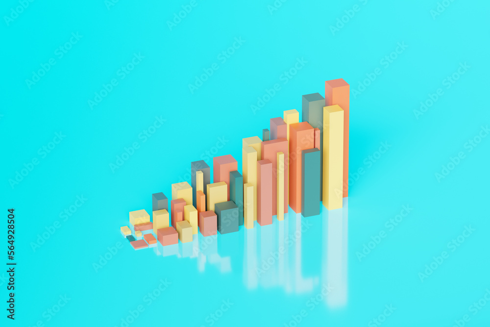 3D financial performance bar chart results Stock Photo | Adobe Stock