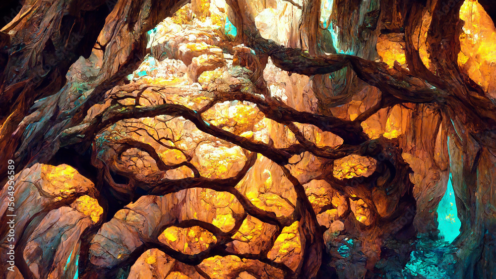 Mayan civilization forest land cave illustration art Generative AI ...