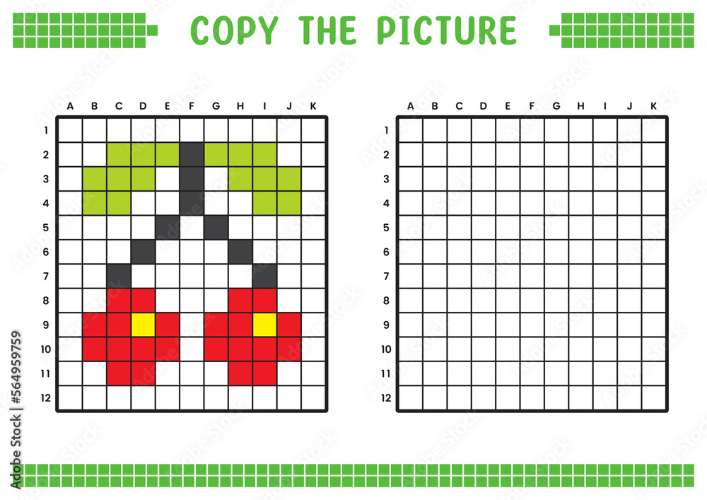 Copy the picture, complete the grid image. Educational worksheets ...