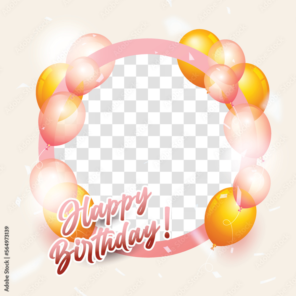 Happy birthday frame for profile social media Stock Vector | Adobe Stock
