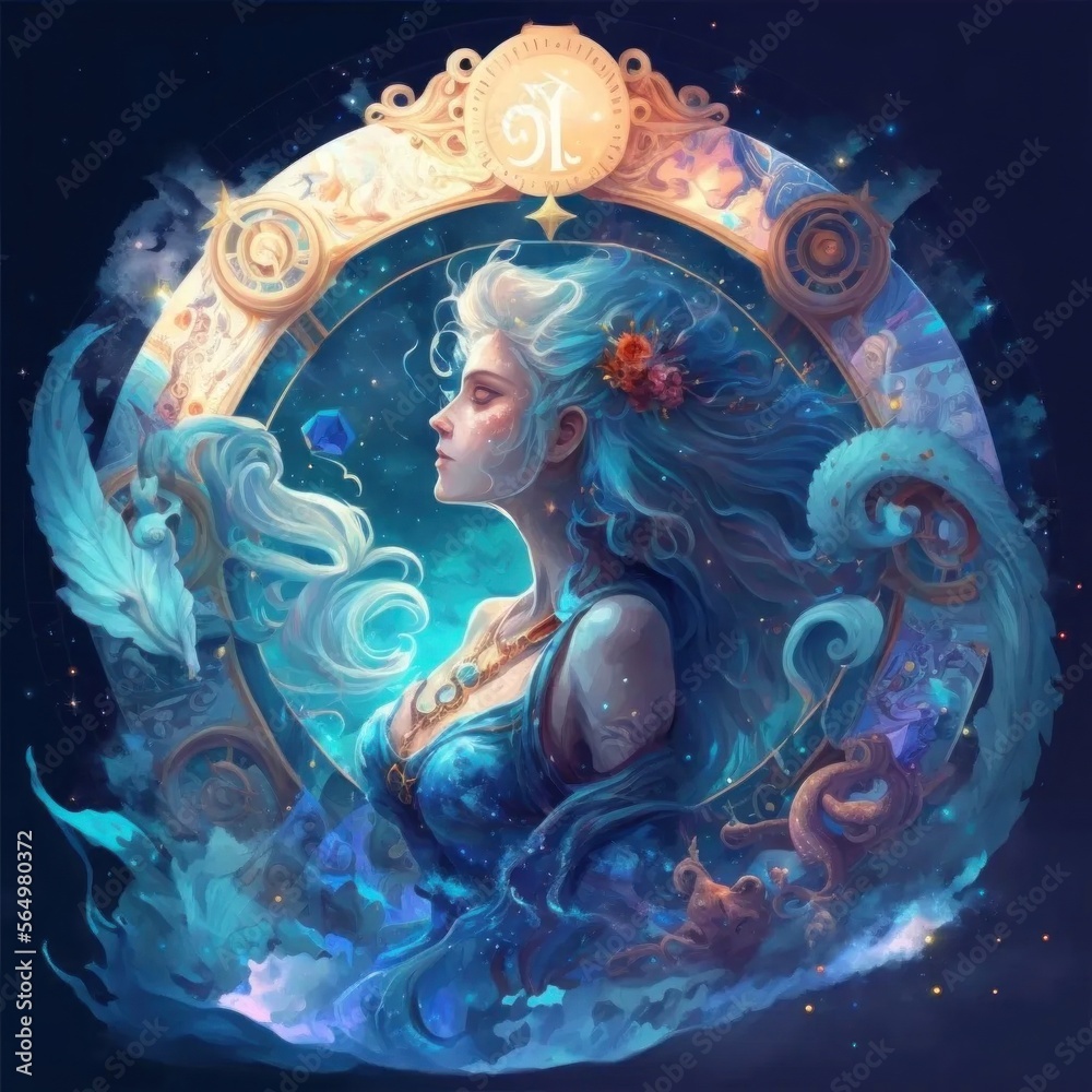 Aquarius zodiac sign, Generative, AI Stock Illustration | Adobe Stock