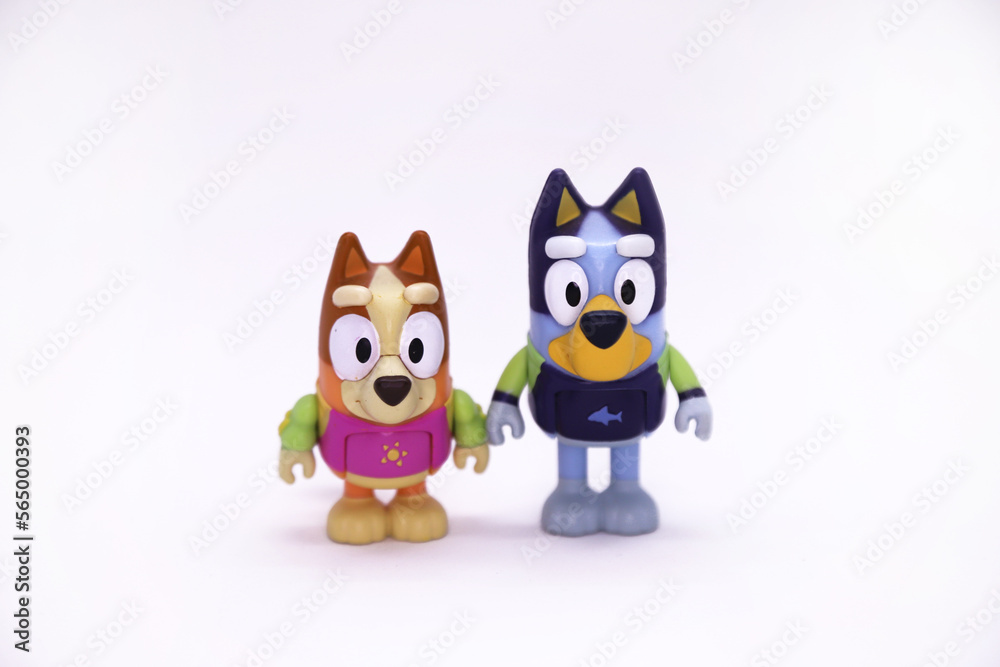 Bluey cartoon for small children. Dolls from the television series for ...