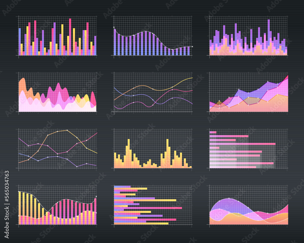 Abstract financial chart with uptrend line graph and numbers in stock ...