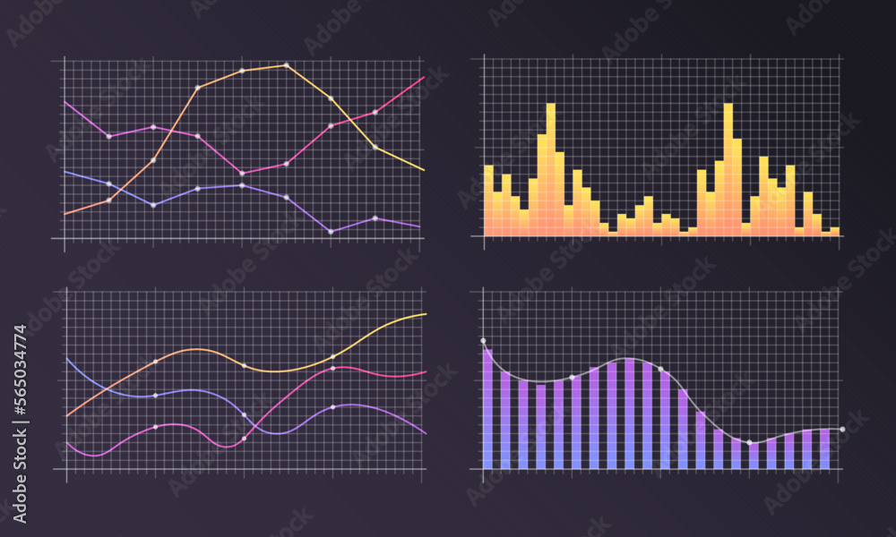 Abstract financial chart with uptrend line graph and numbers in stock ...