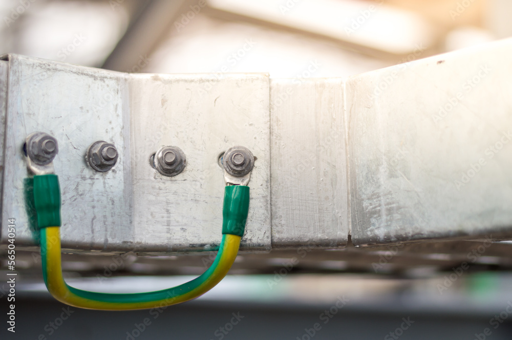 Photo Stock Electrical Wire way and Cable Ladder install at outdoor ...