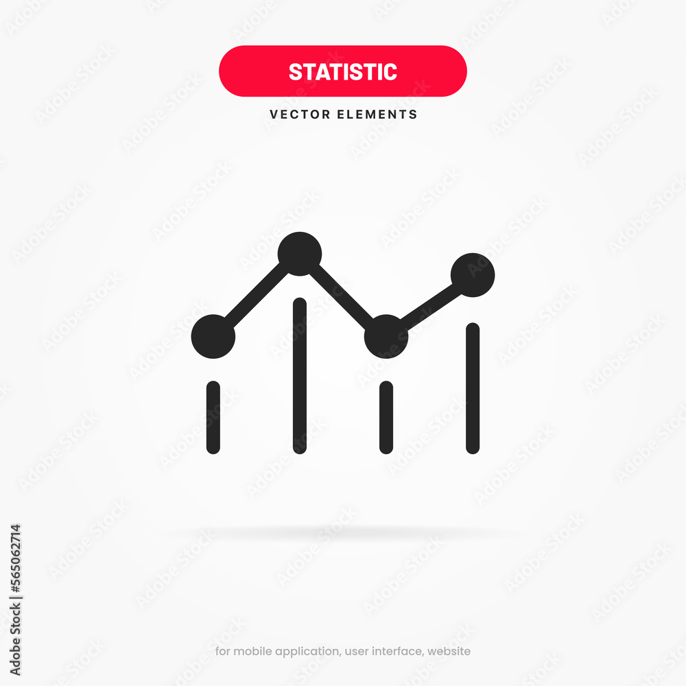 Vector de Stock Statistic icon. 3d financial analysis stats icon ...