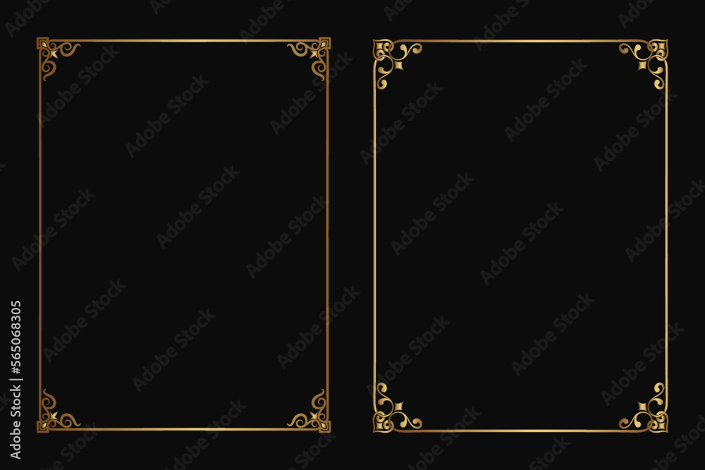 classic gold frame, vector design Stock Vector | Adobe Stock