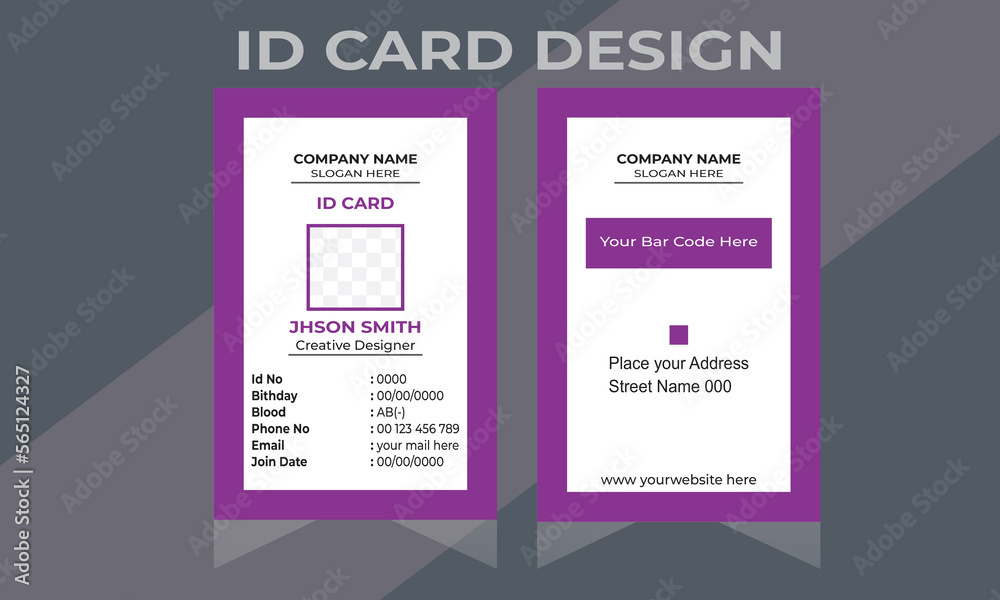 professional corporate id card template, clean id card design with ...