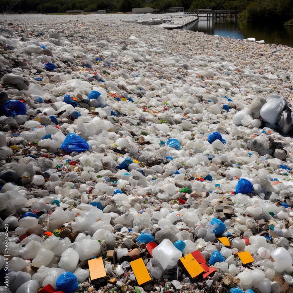 Giant heap of plastic waste. Environmental pollution. Stock ...