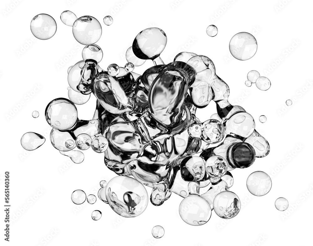 Water bubbles, 3d render Stock Illustration | Adobe Stock