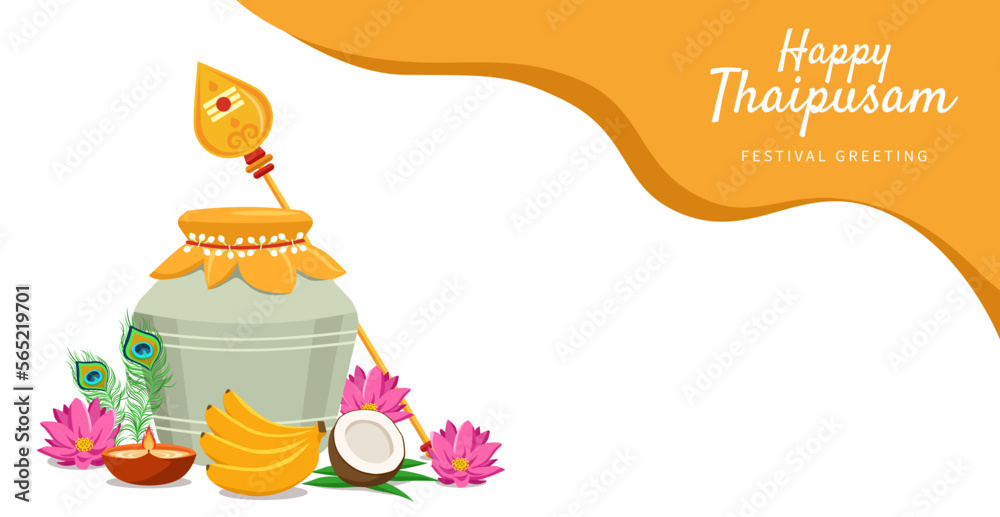 Flat design of Thaipusam Festival Stock Vector | Adobe Stock