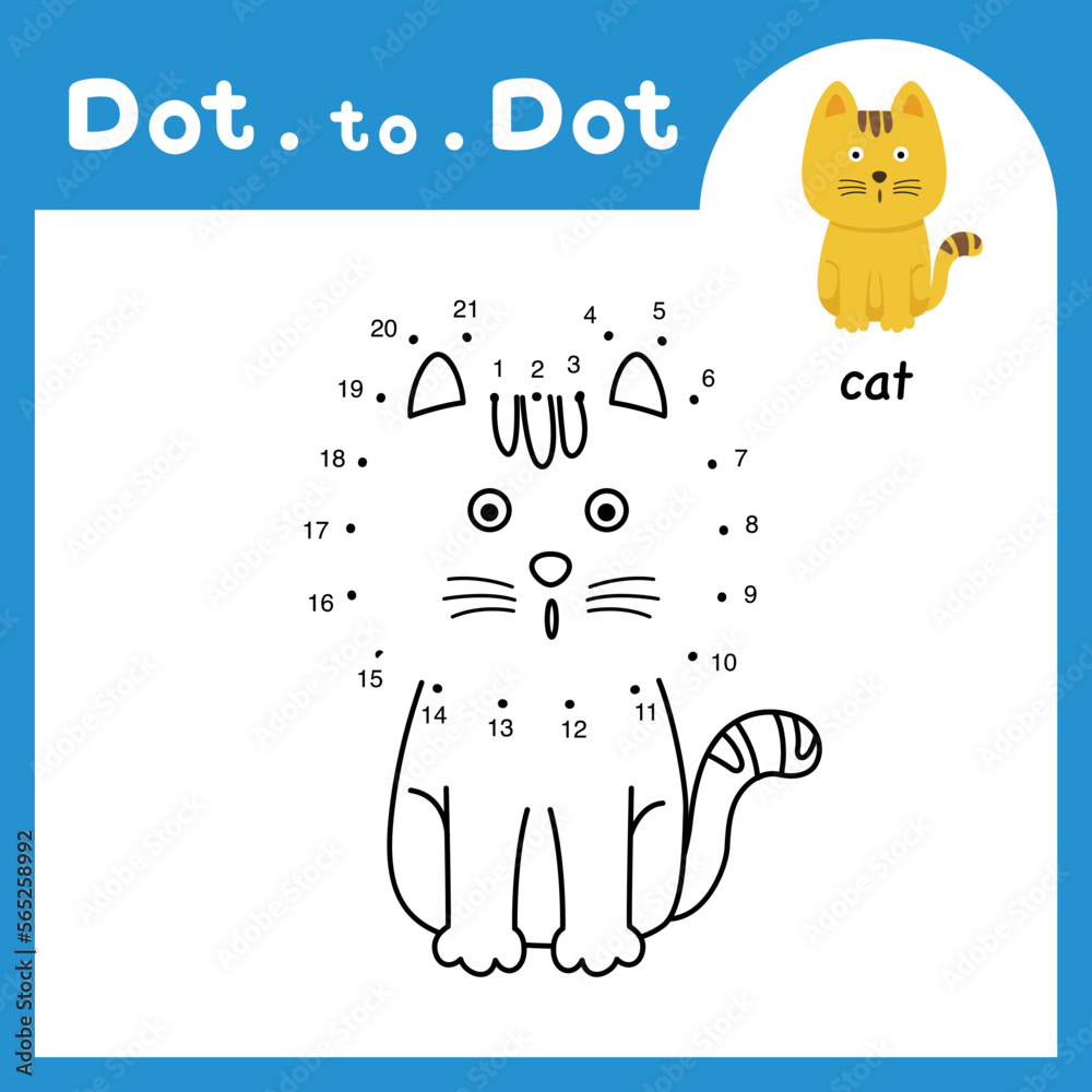 Stock-Vektorgrafik „Dot to dot educational game and coloring book of ...